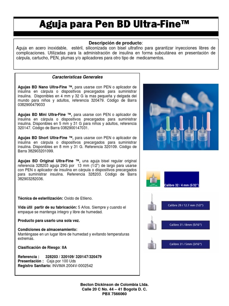 Aguja Ultrafina | PDF | Inyección (medicina) | Tratamiento de salud