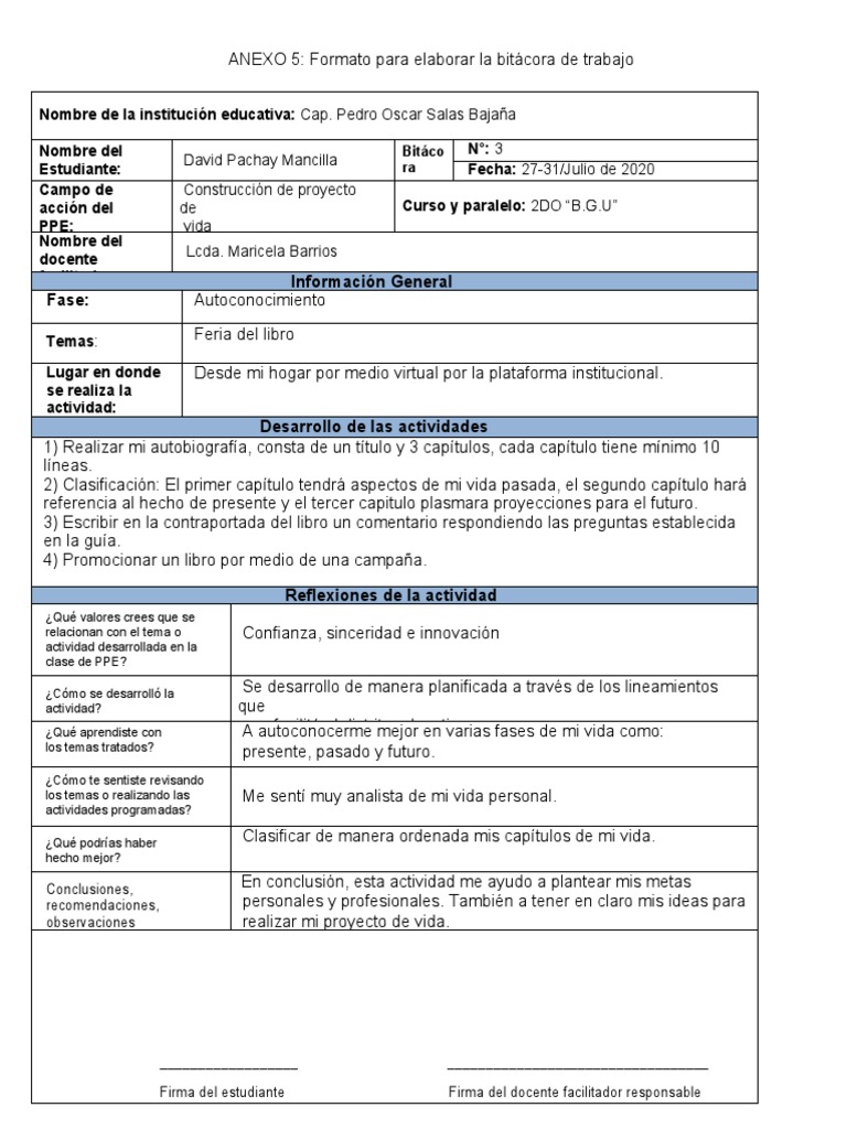 Bitacoras de PPE 3 y 4 Pachay 2DO BgU | PDF | Science | Ciencia humana