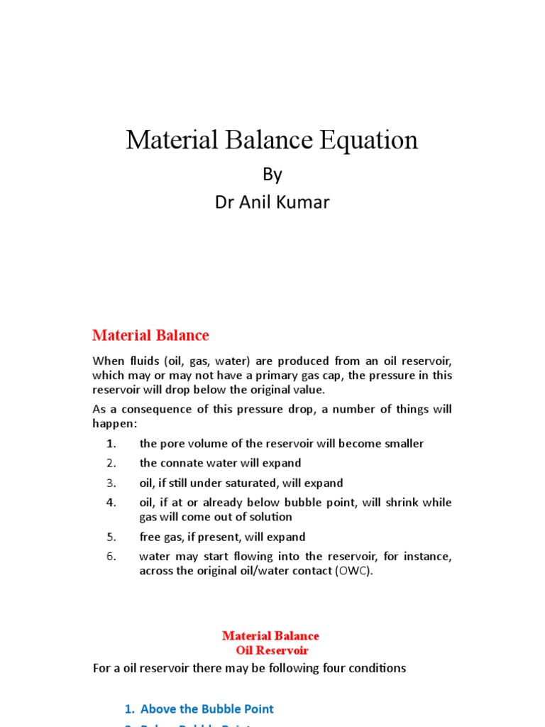 Understanding Oil Reservoir Material Balances: A Comprehensive Look at ...