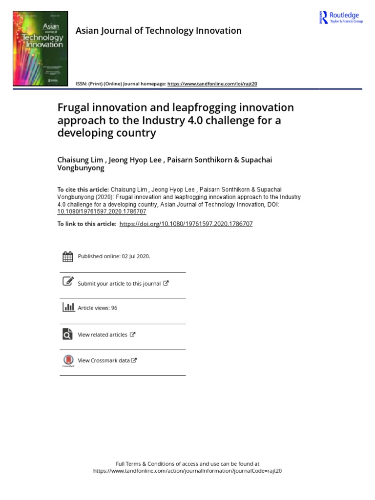 Frugal Innovation and Leapfrogging Innovation Approach To The Industry ...