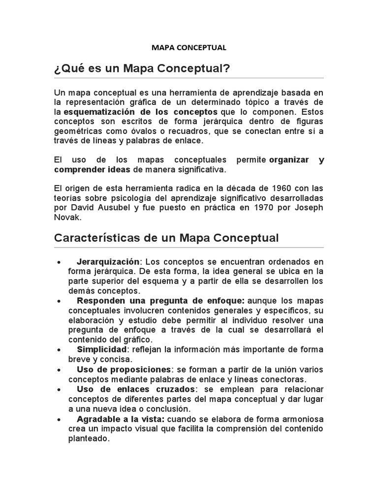 Elementos de Un Mapa Conceptual | PDF | Epistemología | Aprendizaje