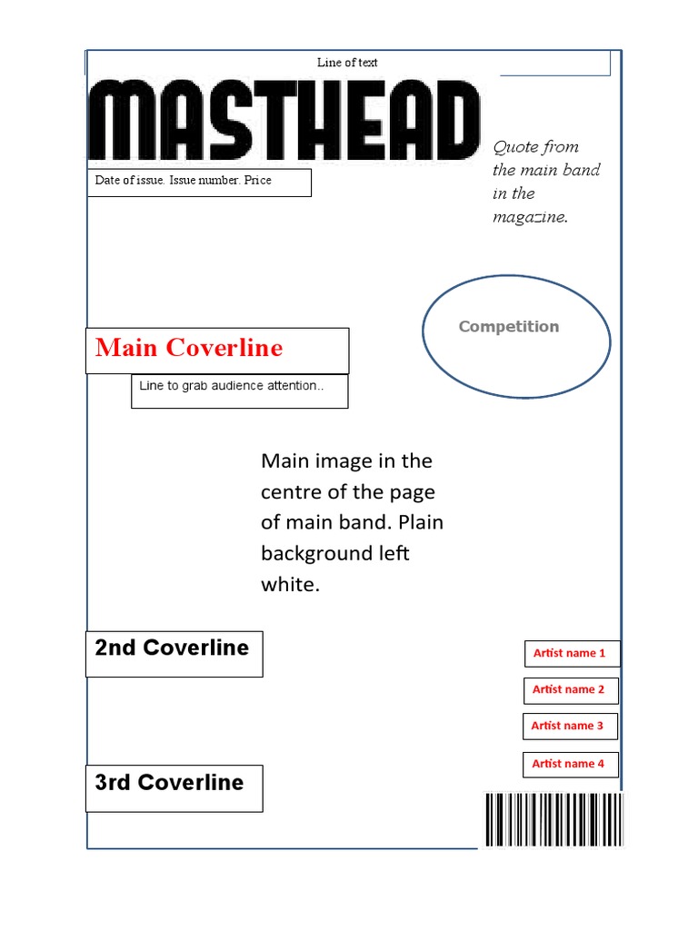 Main Coverline: Main Image in The Centre of The Page of Main Band ...