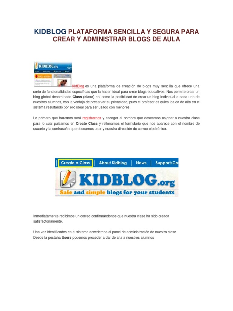 KidBlog: Una plataforma sencilla y segura para crear y administrar ...