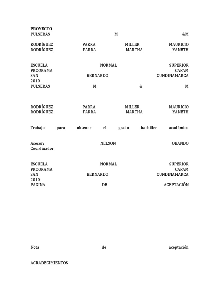 Proyecto Manillas | PDF | Pulsera