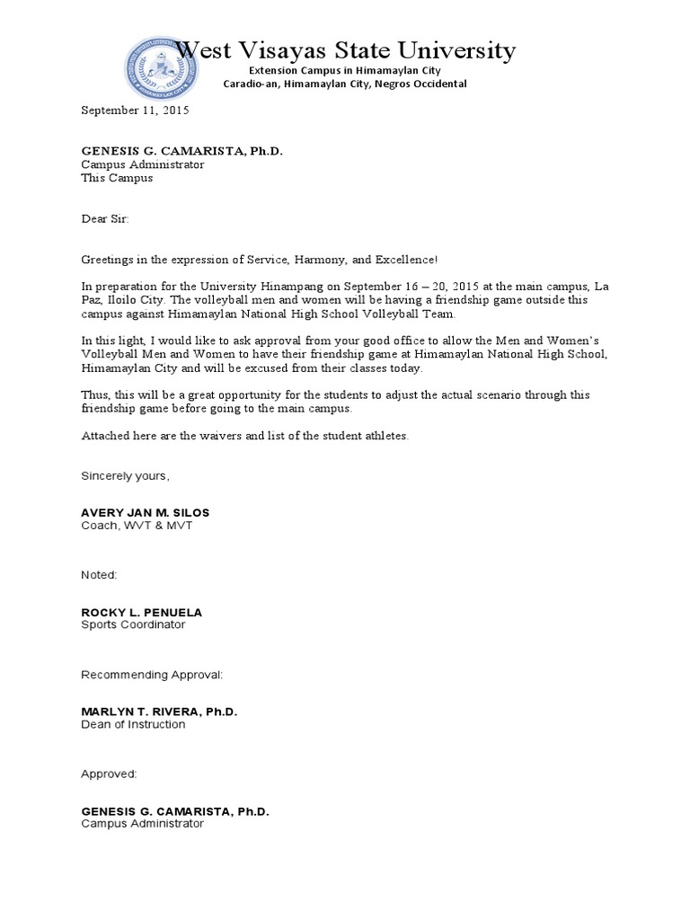 Letter For Training at HNHS | PDF