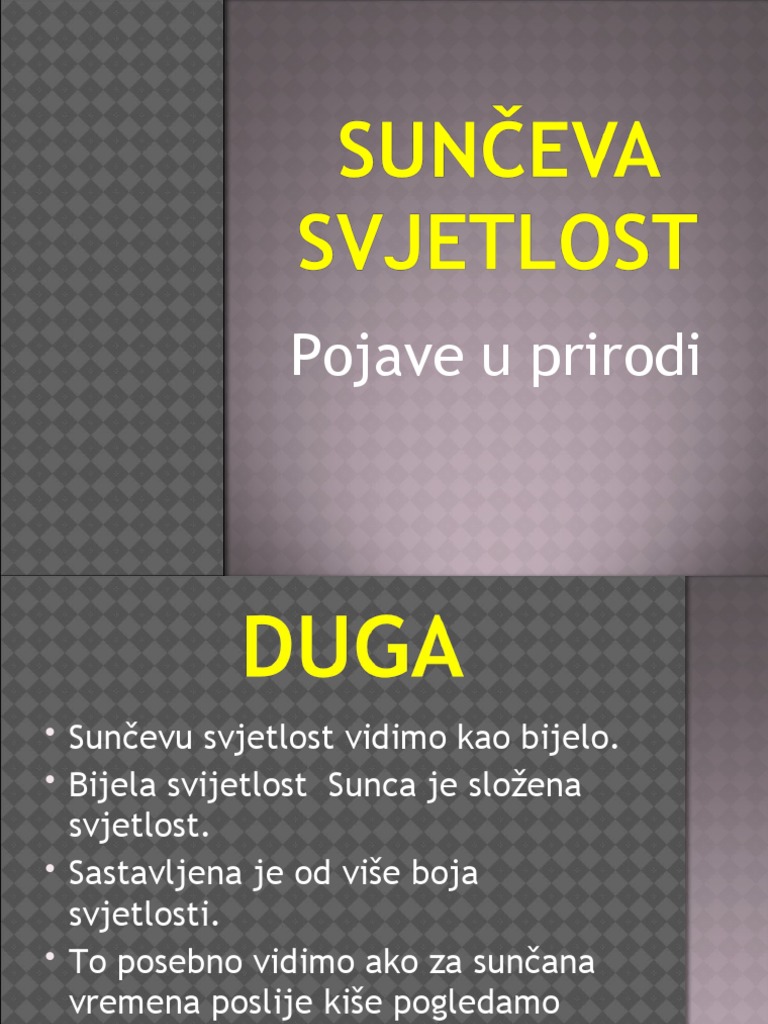 Sunceva Svjetlost | PDF