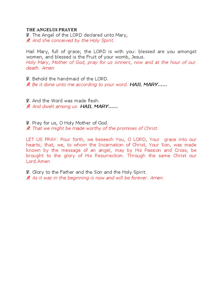 The Angelus Prayer | PDF