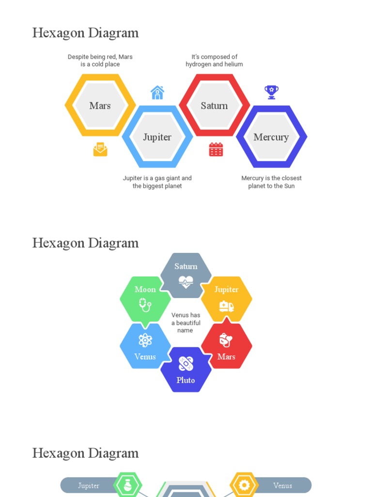 Hexagon Diagrams by Slidesgo | PDF | Planets | Saturn