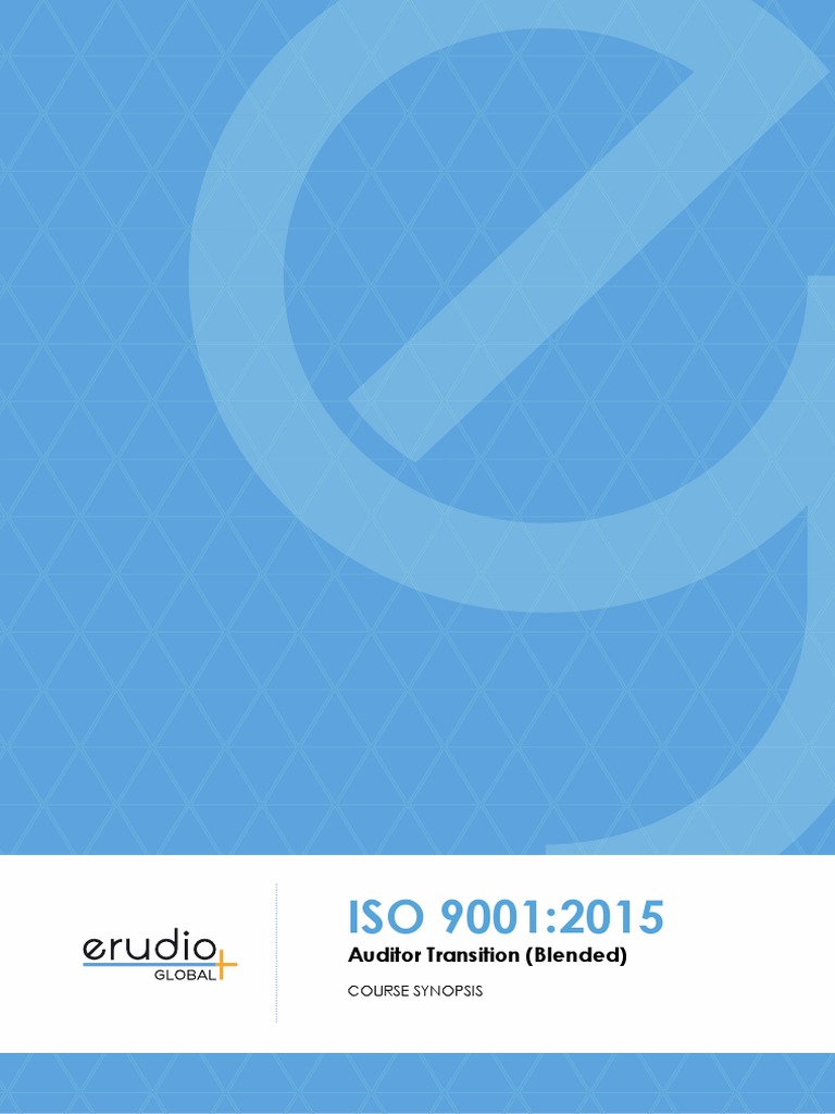 ISO-9001 2015-Auditor-Transition Blended 2 | PDF | Iso 9000 | Quality ...