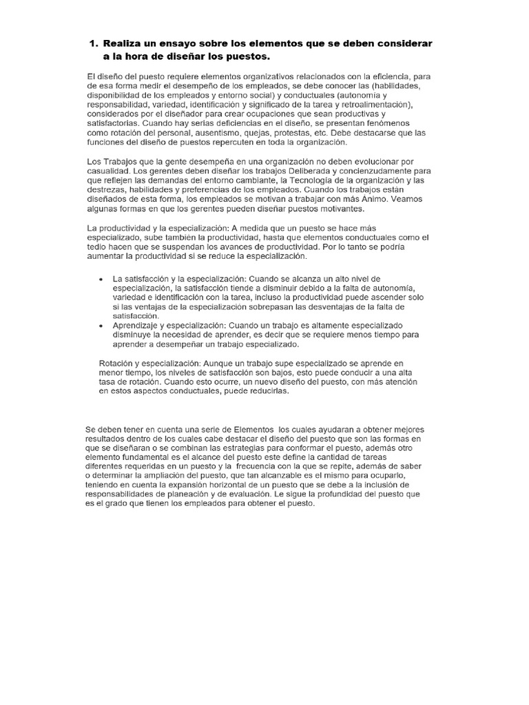Unidad 2 Actividad 2 Puestos de Trabajo | PDF | Crecimiento personal y ...
