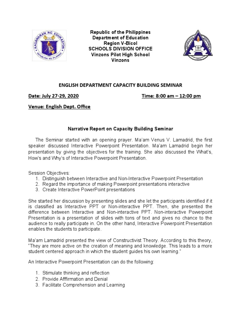 Capacity Building Narrative Part 2 | Download Free PDF | Teachers ...