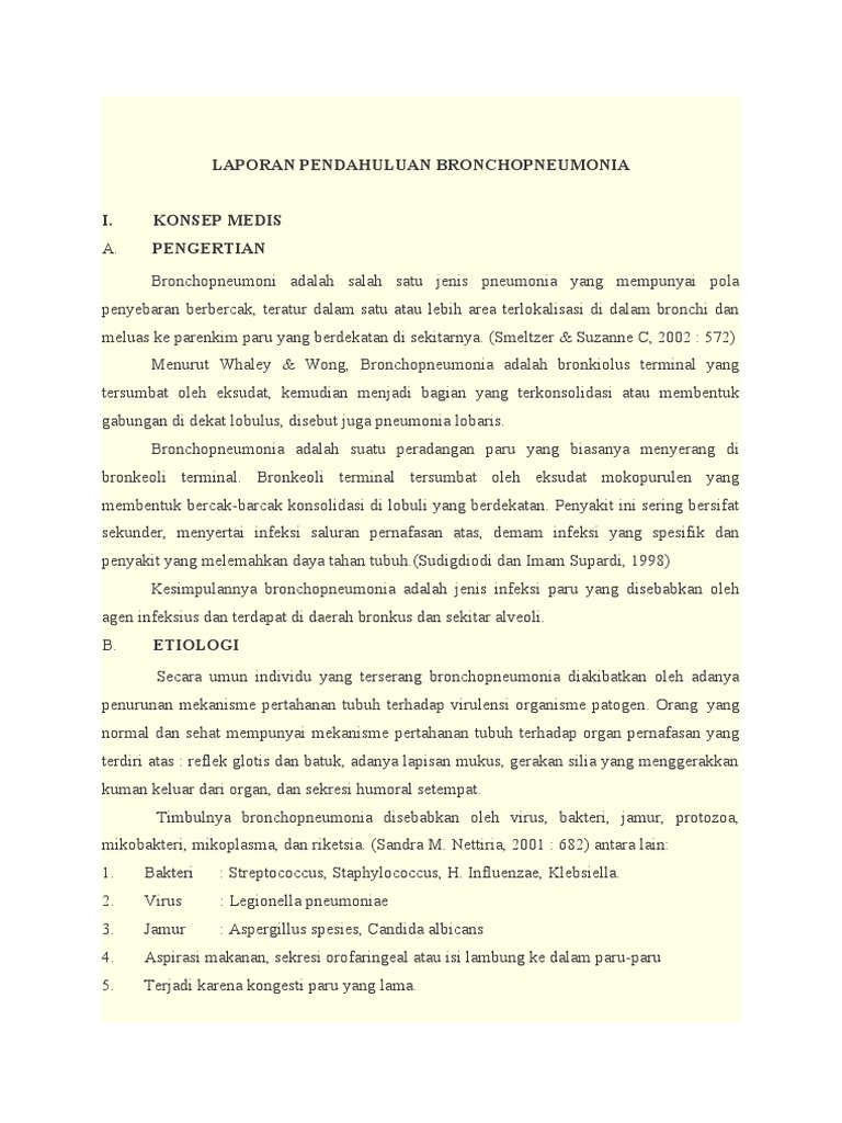 Laporan Medis Bronchopneumonia | PDF | Sains & Matematika