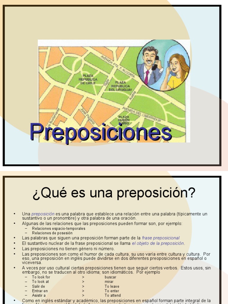Preposiciones Presentacion | PDF | Preposición y Postposición ...