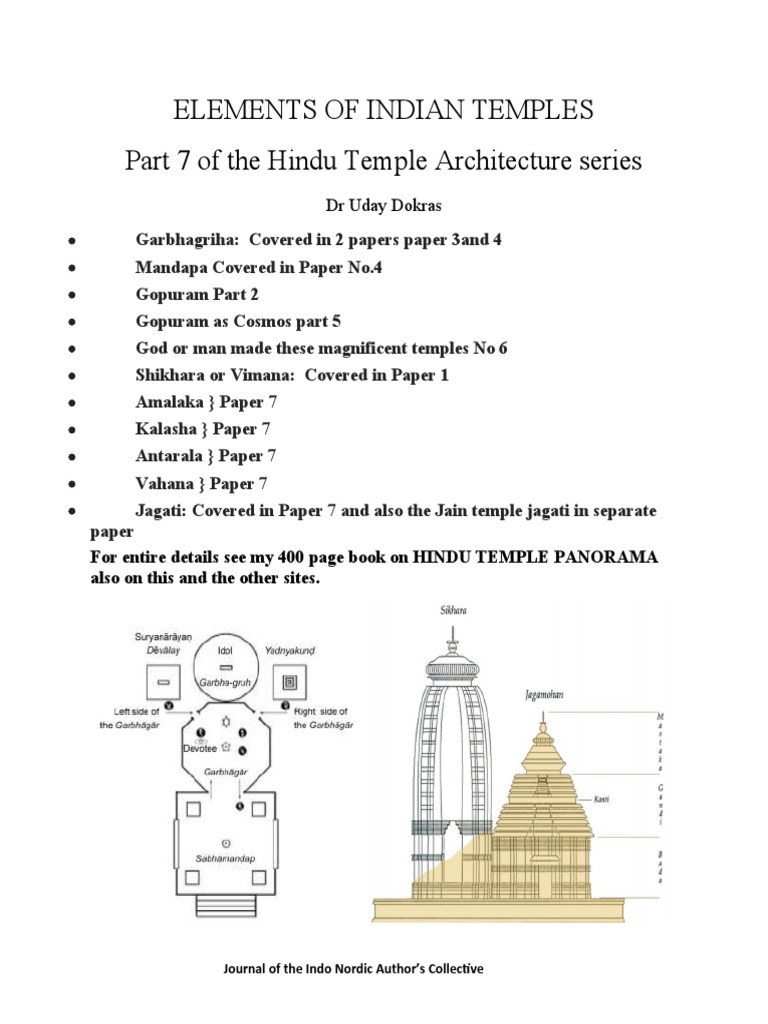 7 Elements of Indian Temples | PDF | Column | Temple