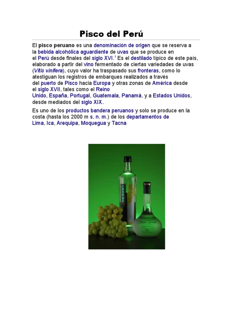 Pisco Del Perú | PDF | Cocina, comidas y vino