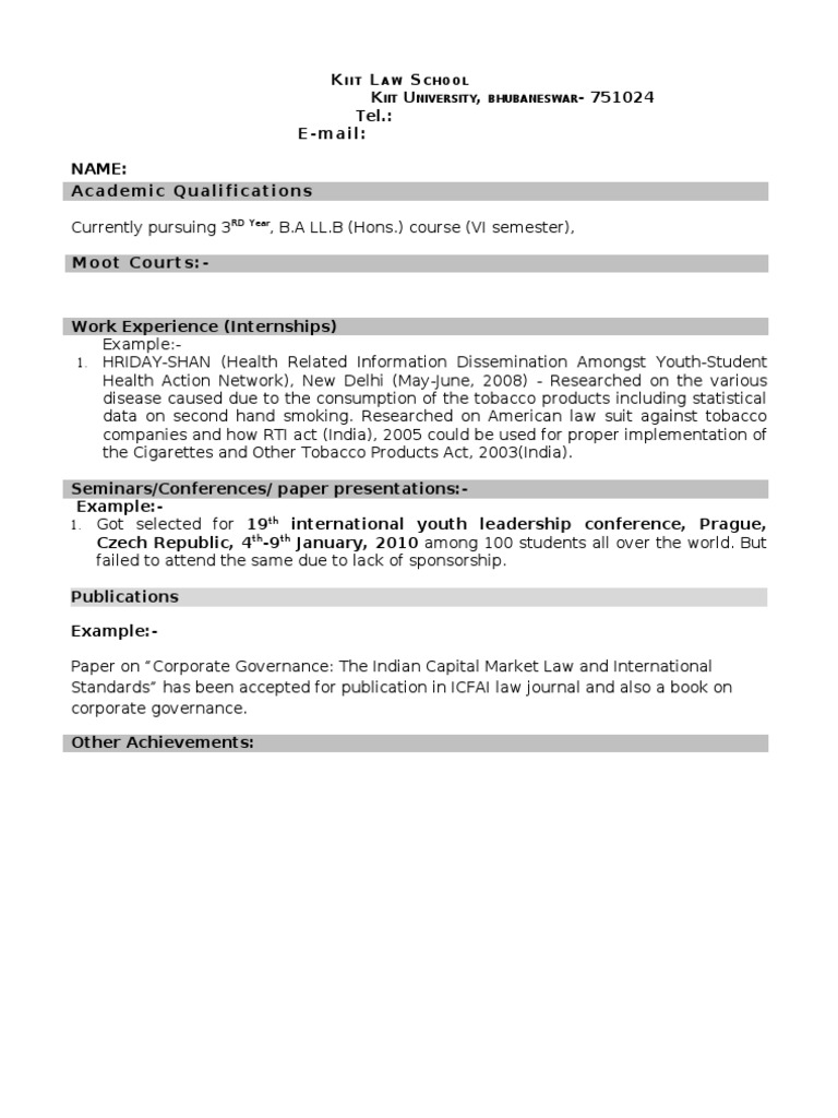 KIIT Law School Student Profile | PDF