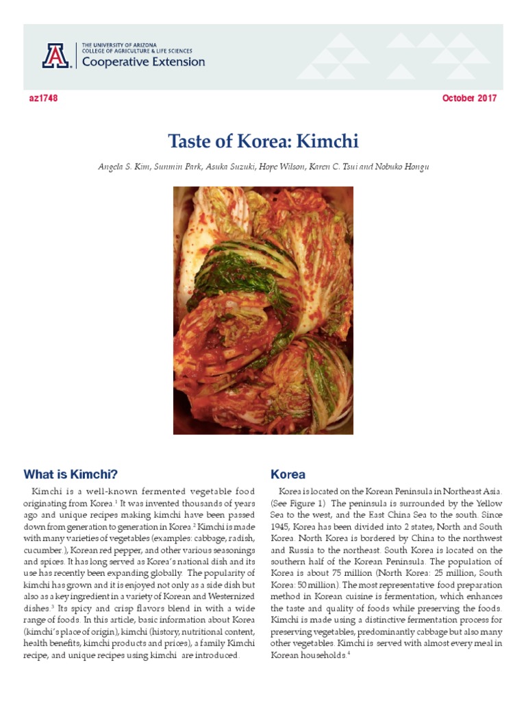How To Make Kimchi | PDF | Korea | Nutrients