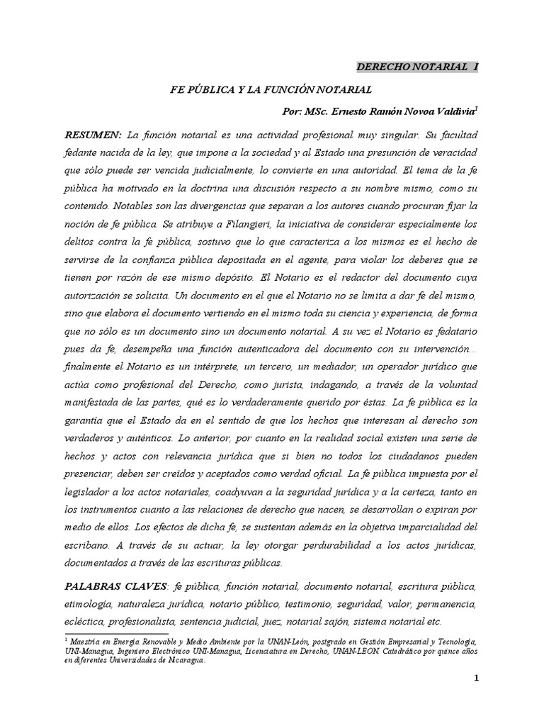 Fe Pública y La Función Notarial | PDF | Estado (política) | Virtud