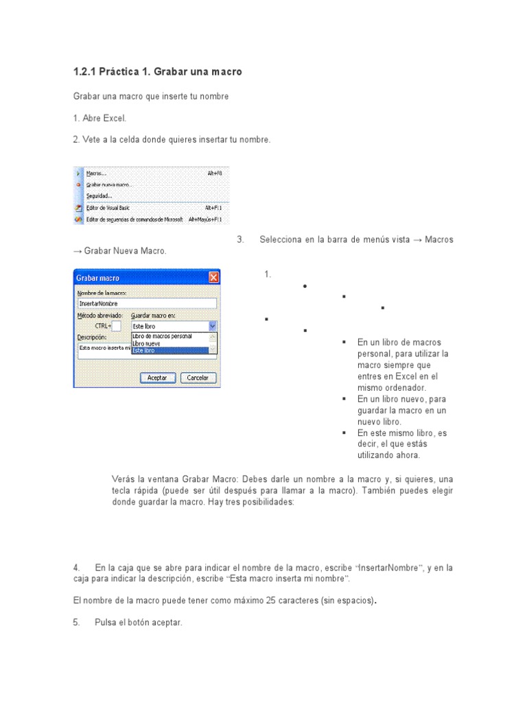 Practica Macros | PDF | Macro (informática) | Microsoft Excel