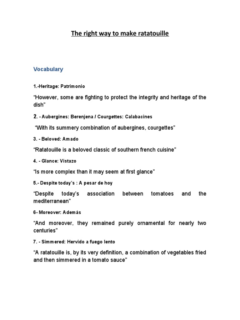 The Right Way To Make Ratatouille | PDF | Social Science | Home & Garden