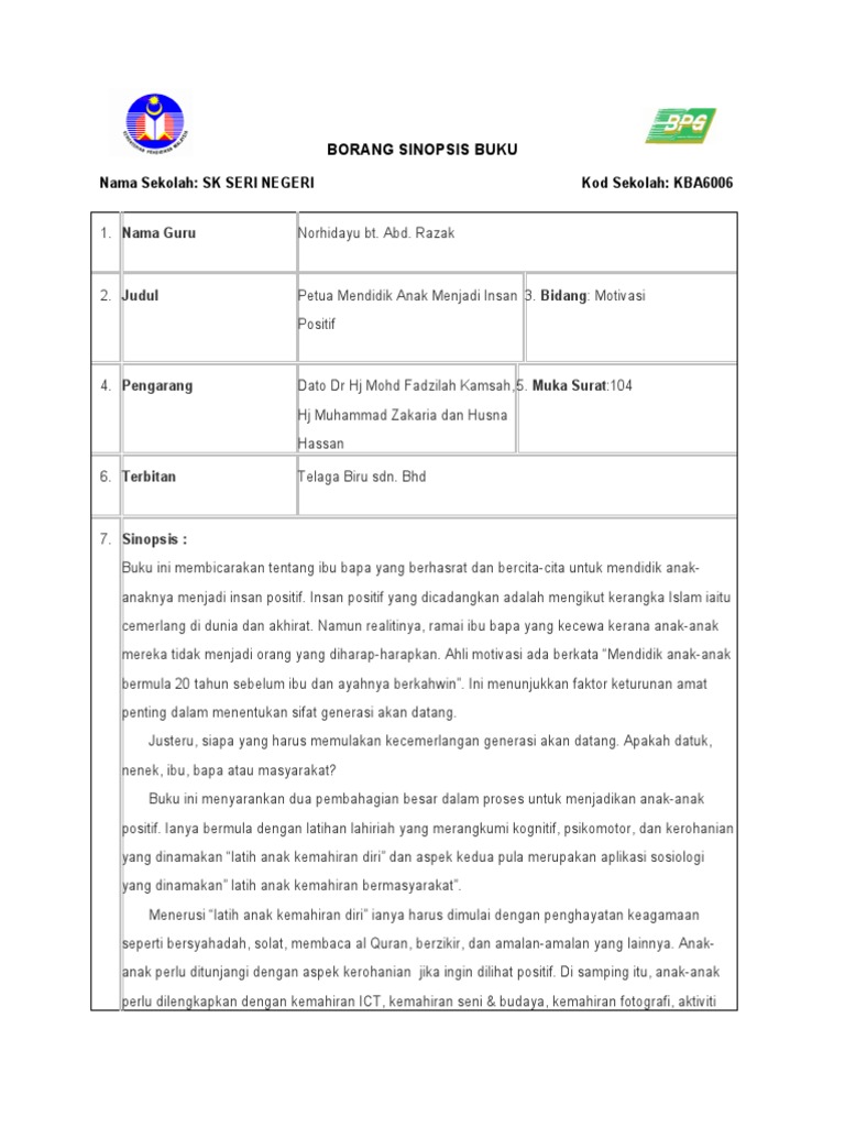 Sinopsis Buku Untuk E SPLG | PDF