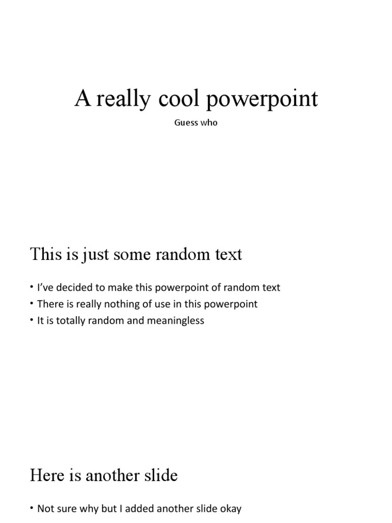 A Really Cool Powerpoint | PDF
