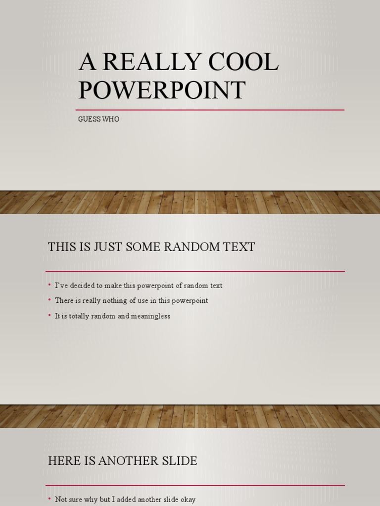 A Really Cool Powerpoint | PDF