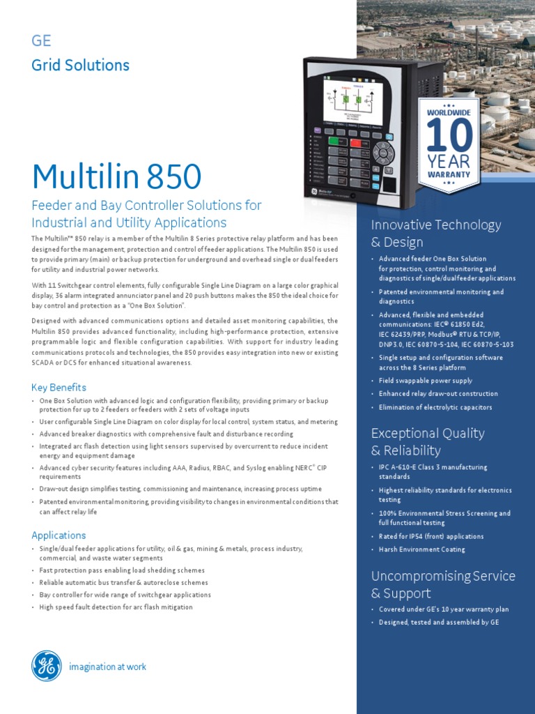 Multilin 850d Brochure en 32050a 201912 r003 | PDF | Scada | Relay