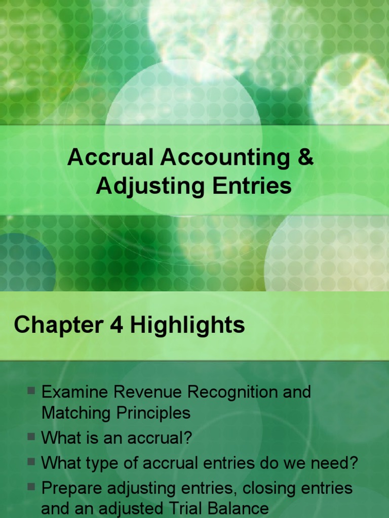 Accrual Accounting Adjusting Entries Chapter 4 | PDF | Financial ...