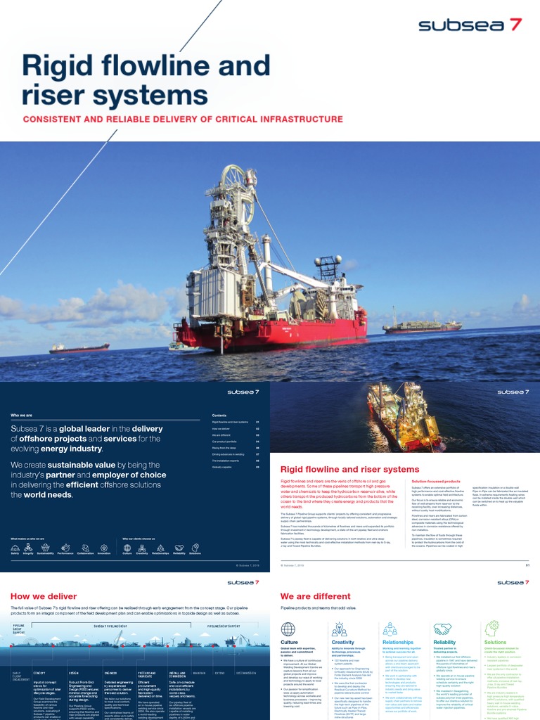 Subsea7 Flowlines Brochure PDF | Download Free PDF | Subsea (Technology ...