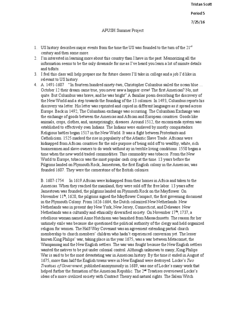 US History Describes Major Events From The Time The US Was Founded To ...