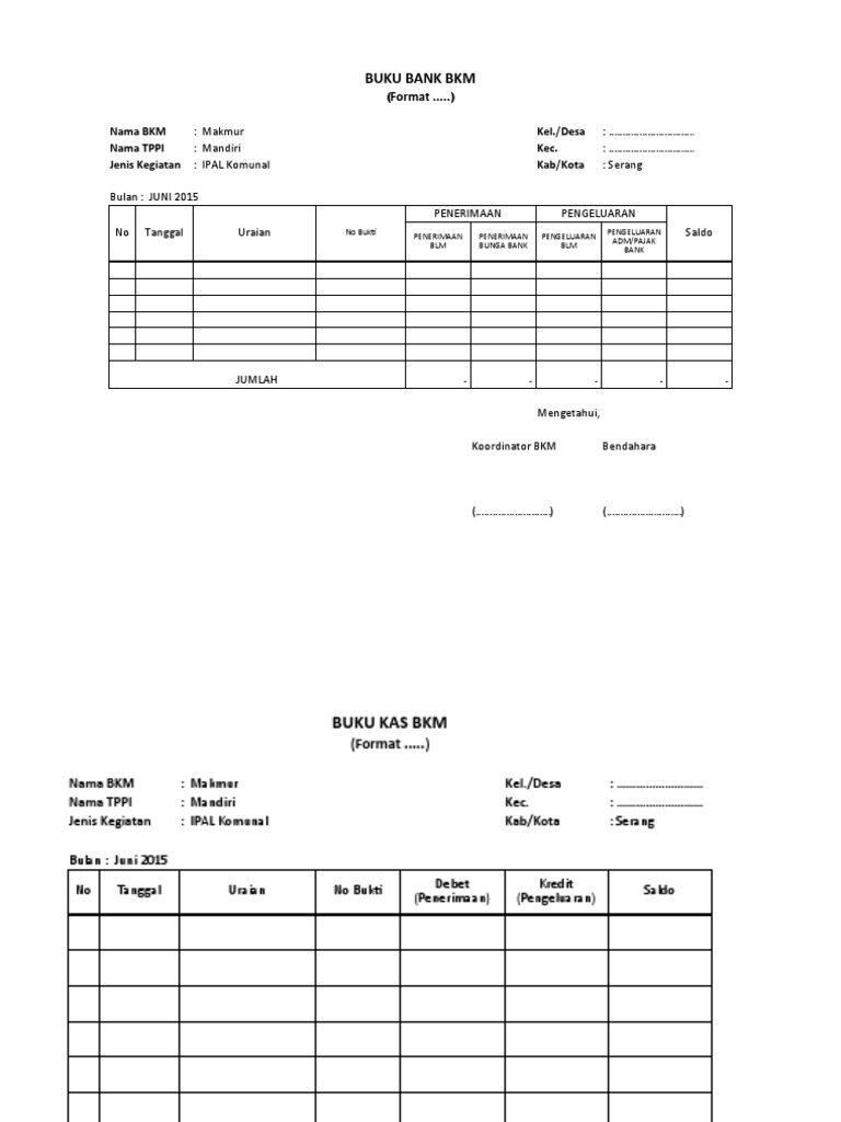 Blanko Administrasi BKM-kosong | PDF