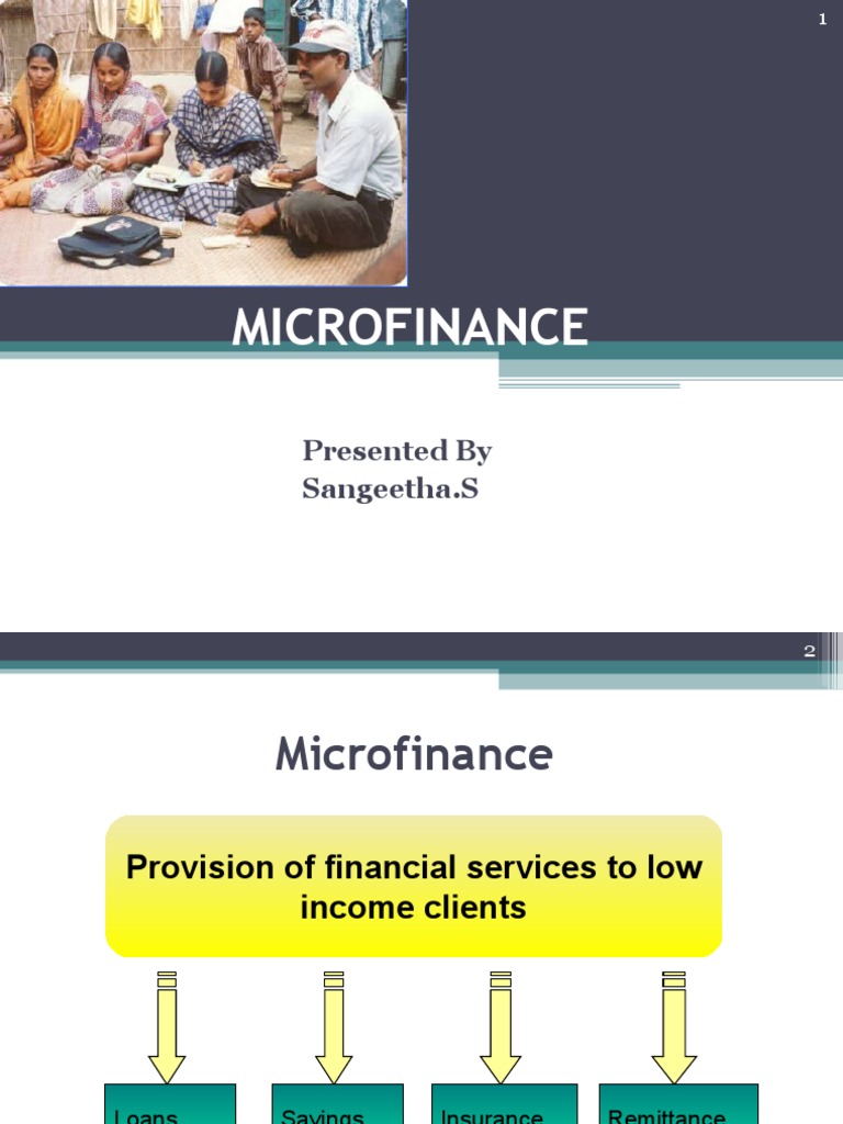 Microfinance: Presented by Sangeetha.S | PDF | Microfinance | Loans