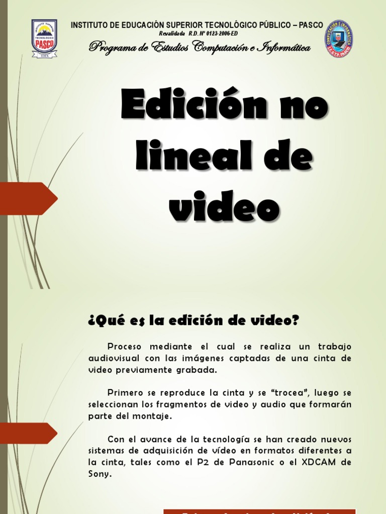 Edicion Dijital No Lineal-Y Analogica o Lineal | PDF | Filmar con una ...