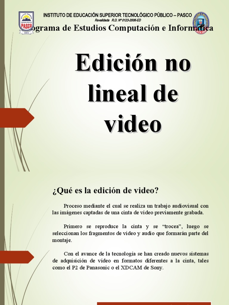Edicion Dijital No Lineal-Y Analogica o Lineal | PDF | Vídeo | Señal ...