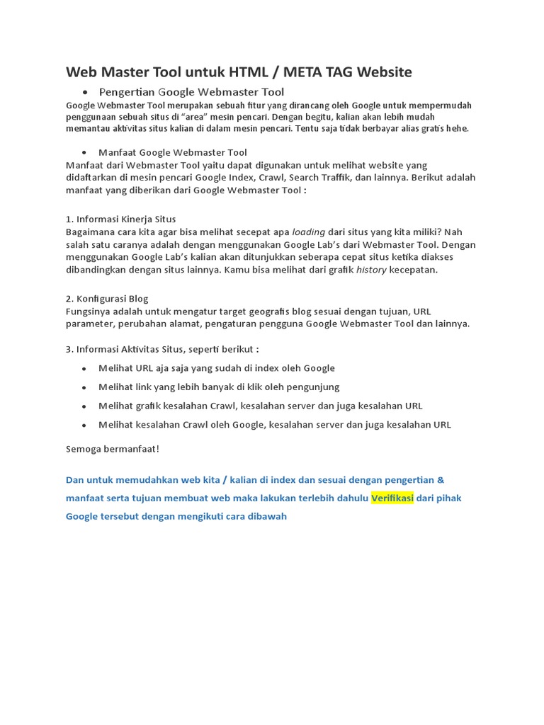 Web Master Tool & HTML Utk Web | PDF