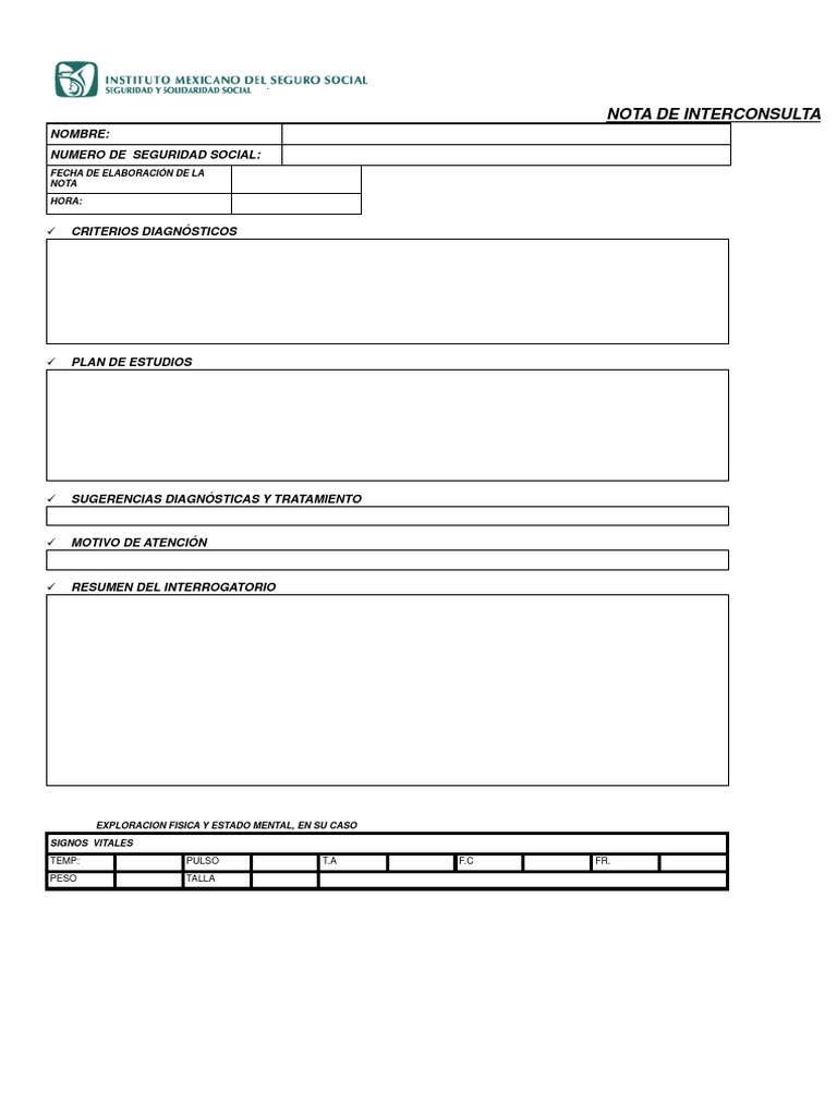 Nota de Interconsulta | PDF