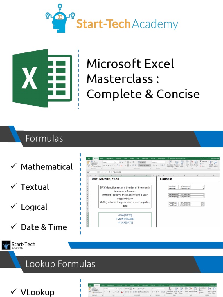 Microsoft Excel Masterclass: Complete & Concise | PDF
