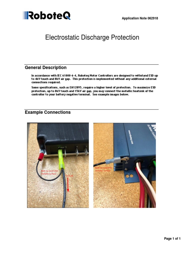 Maximizing Electrostatic Discharge Protection of Roboteq Motor ...