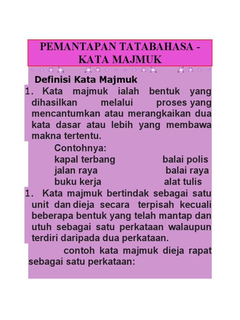 PEMANTAPAN TATABAHASA Kata Majmuk | PDF