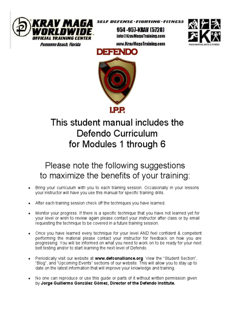 Krav Maga Currículum Niveles 1-5 | PDF | Individual Sports | Combat Sports