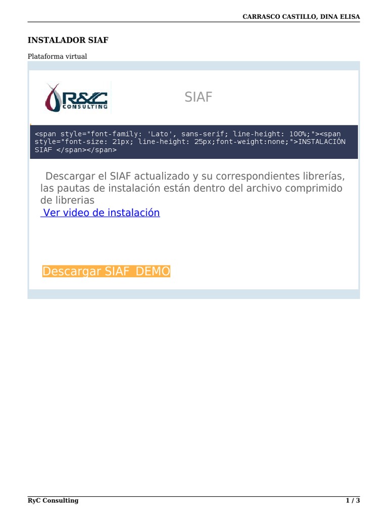 Descargar SIAF Demo 2025 Gratis | PDF