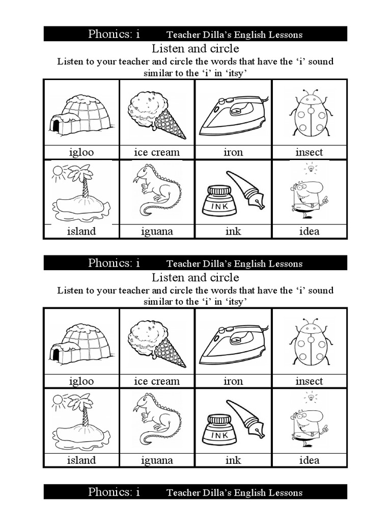 Phonics Lesson: The 'I' Sound | PDF | Language Arts & Discipline