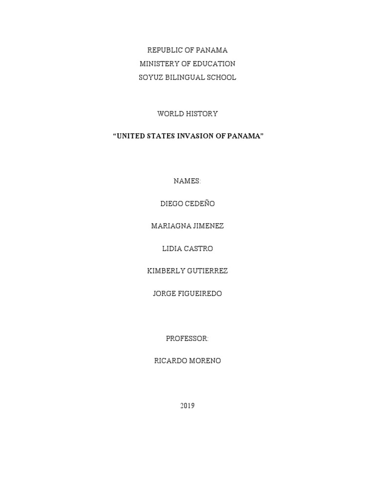 United States Invasion of Panama | PDF | Panama | International Relations