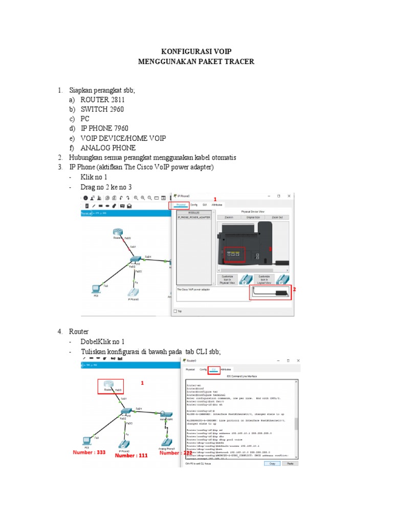 Konfigurasi VoIP di Packet Tracer | PDF