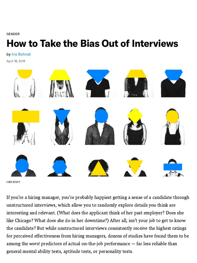 Bias-Free Interviewing Strategies | PDF | Interview | University And ...