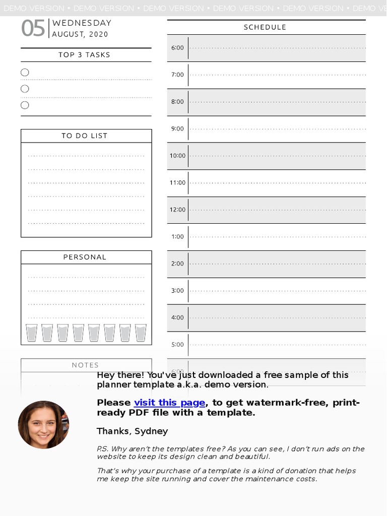 Dated Daily Planner Original Style | PDF | Computing And Information ...