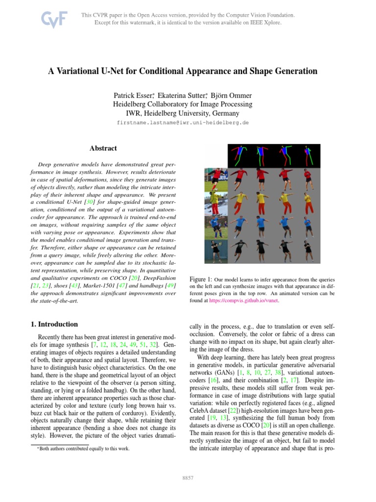 Esser A Variational U-Net CVPR 2018 Paper | PDF | Image Segmentation | Data Compression