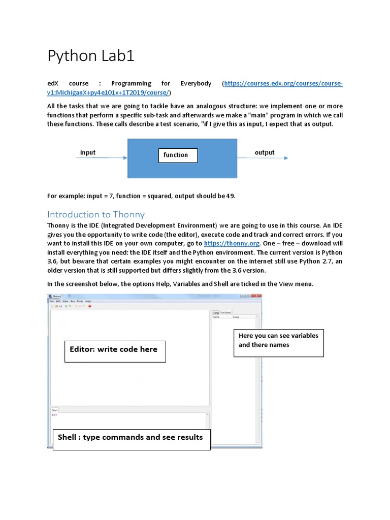 Python Lab1en Pdf Pdf Subroutine Parameter Computer Programming
