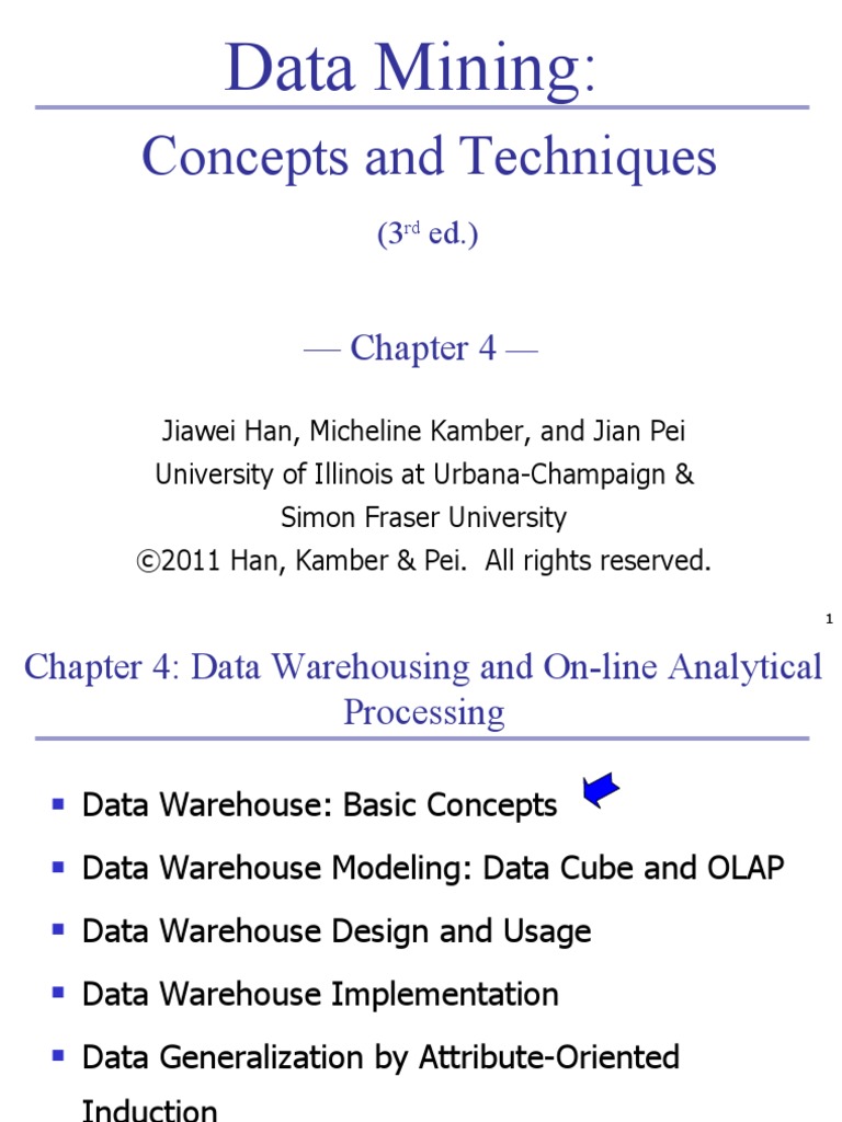 Concepts and Techniques: Data Mining | PDF | Data Warehouse | Databases